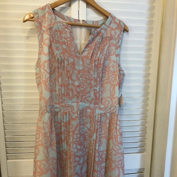 Halogen | Dresses | Nwt Pale Blue Dress With Pink Detail | Poshmark